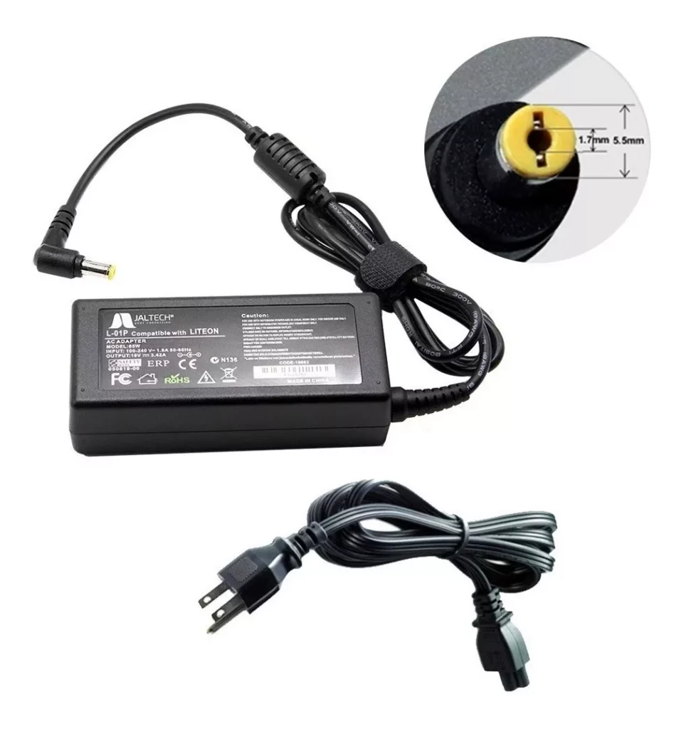 Cargador Laptop Acer 19v 3.42amp 65w 5.5*1.7 Punta Amarilla – ECCOM