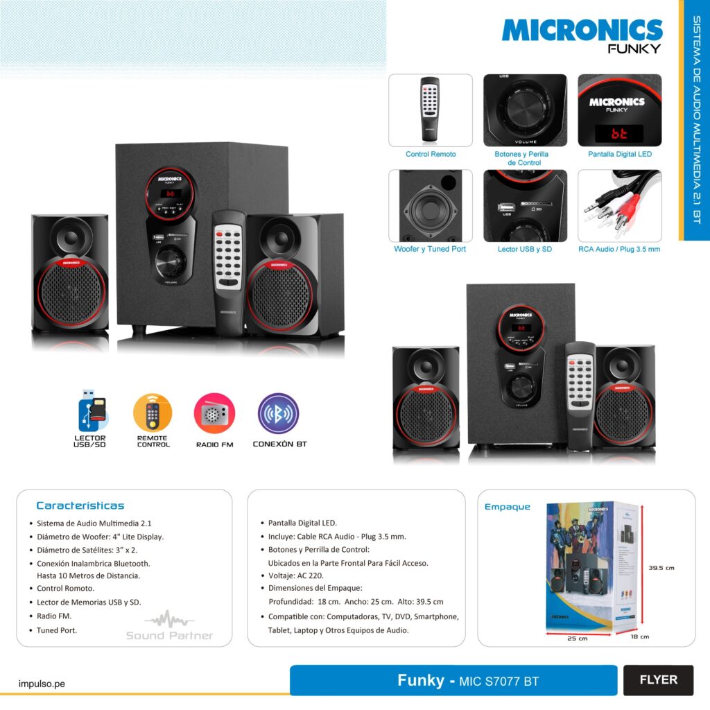 Parlante Micronics Funky MIC S7077BT Led – ECCOM